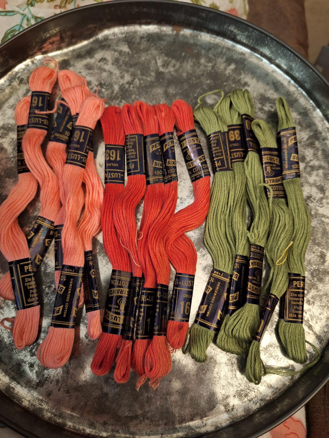 Peri Lusta Vintage Embroidery Thread Lot, 15 Skeins 3 Colors, Great ...