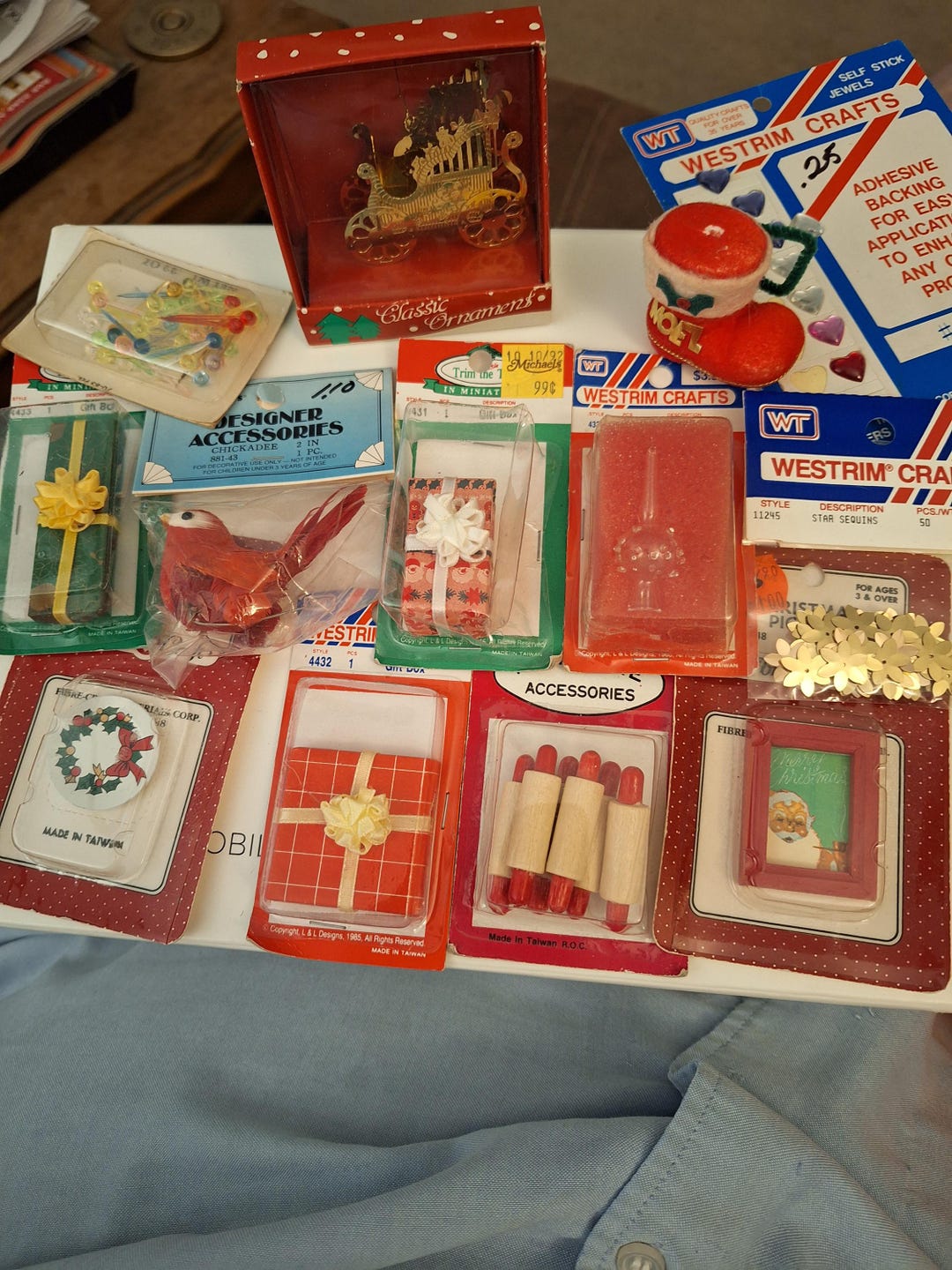Vintage Christmas Package Toppers, Miniatures, Trims, Ornament Lot. - Etsy