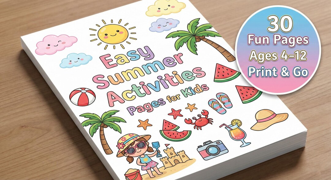 Summer Activities Pages, 30 Bold & Easy Pages (digital Download), PLR ...