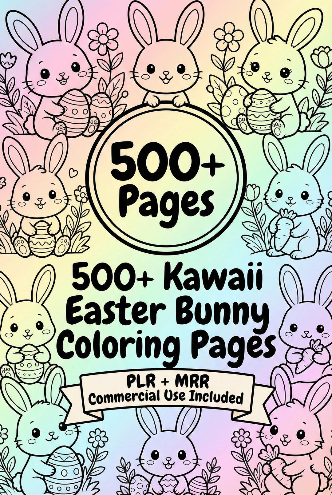 Kawaii Easter Bunny Coloring Book, 560 Pages (digital Download) - Etsy