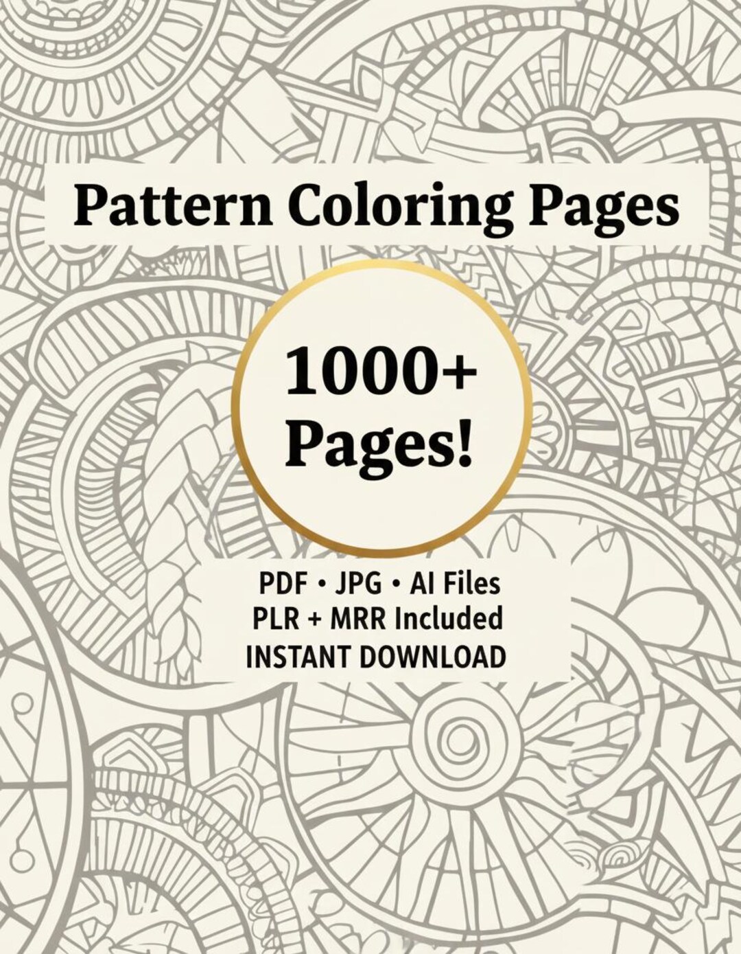 1000+ Floral Pattern Coloring Pages for Adults and Kids, PLR & MRR ...