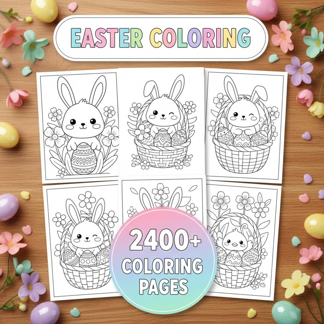 Easter Coloring Book Bundle for Kids, 2400+ Spring Pages (PLR and MRR ...
