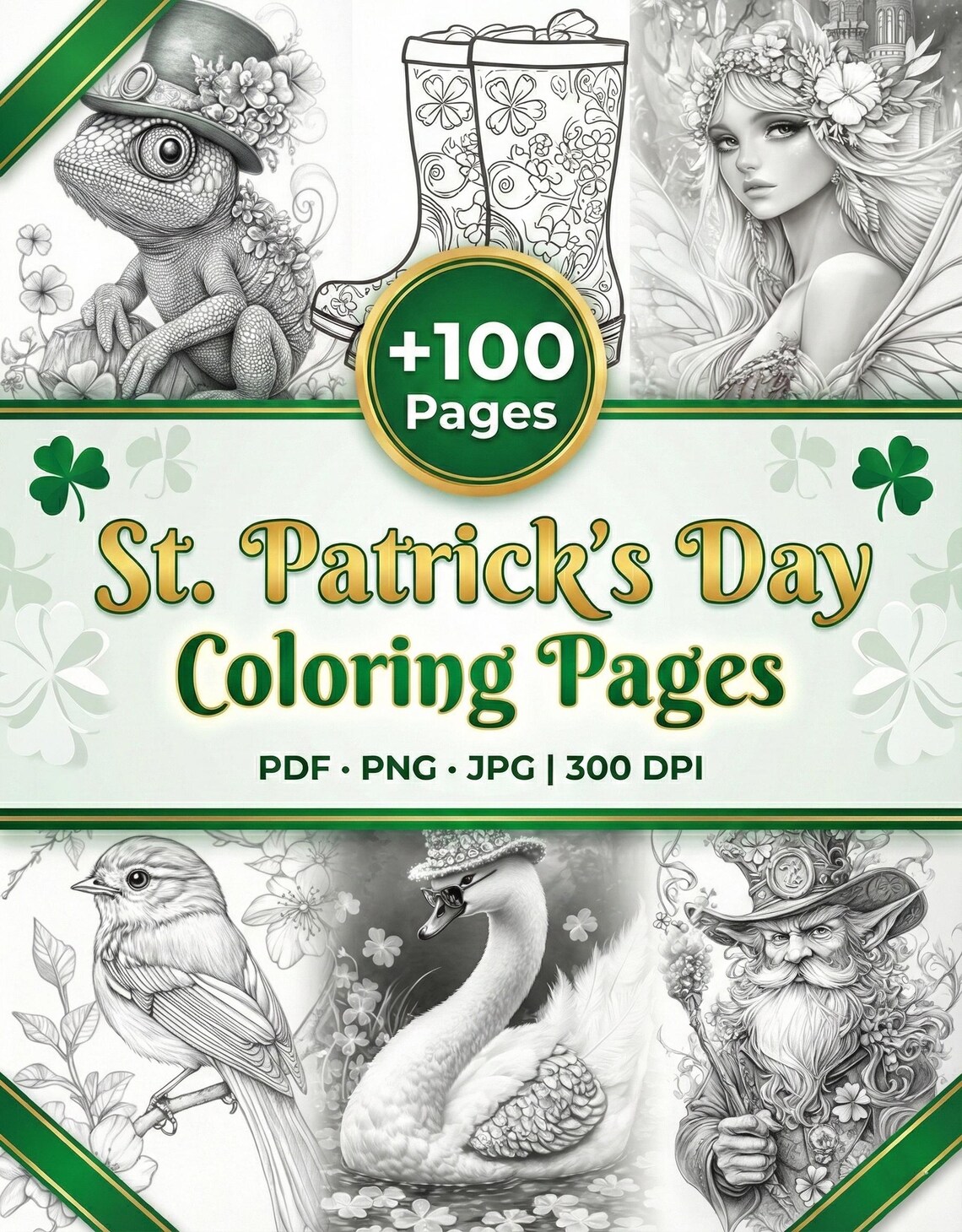 St Patrick’s Day Coloring Pages for Adults, 105 Bold & Easy Pages ...