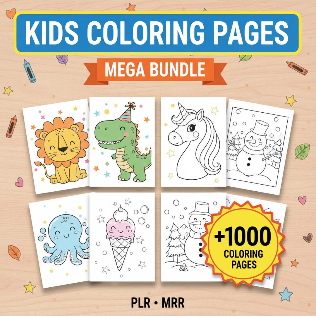 1000+ Kids Coloring Pages Mega Bundle, Educational Printables (PDF) - Etsy