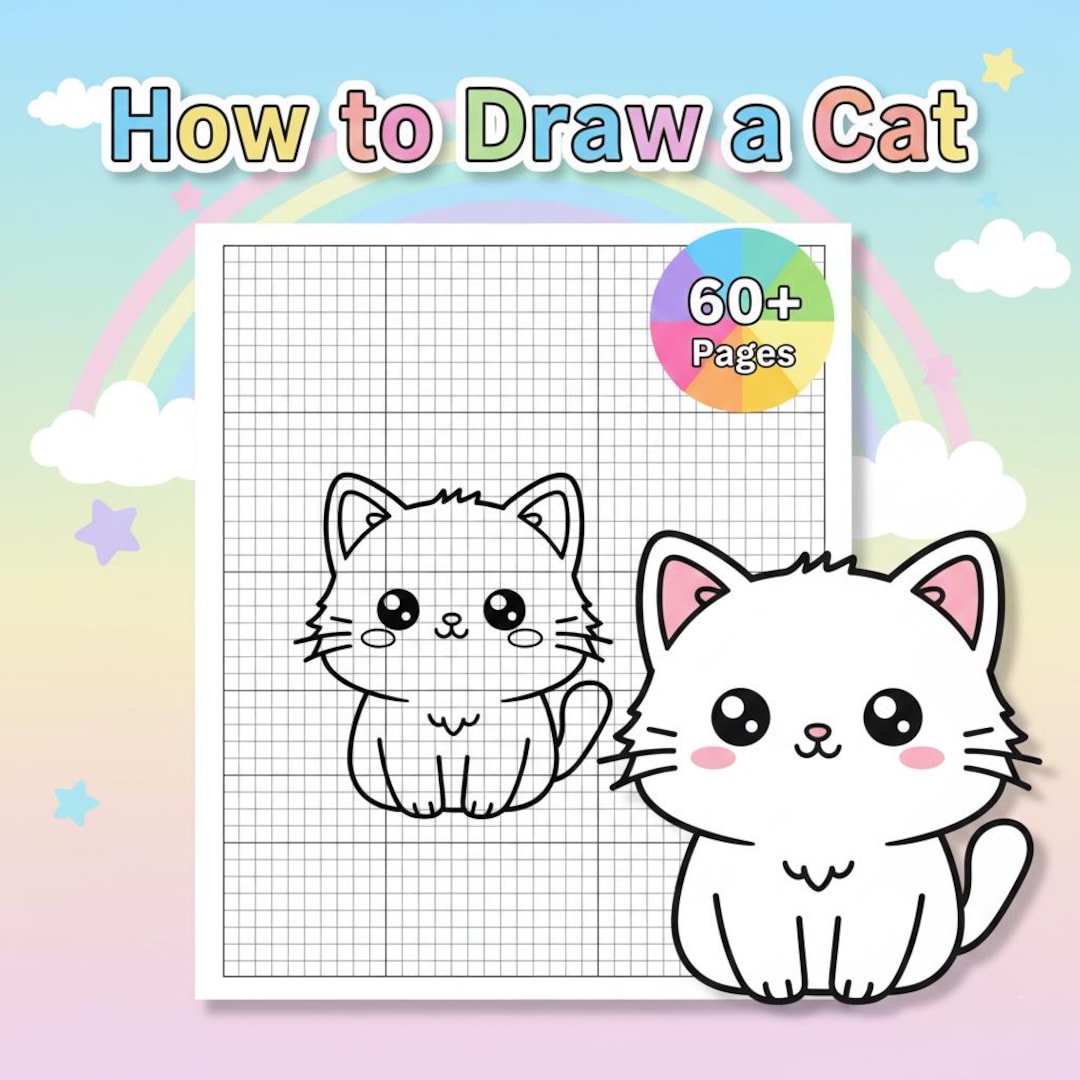 How to Draw a Cat Guide | Step-by-step Drawing Workbook (PDF) - Etsy UK
