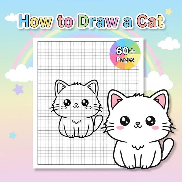 Easy Draw Cat - Etsy
