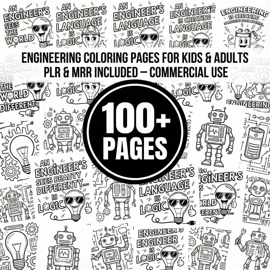 Engineering Coloring Pages for Kids & Adults, STEM Coloring Book ...