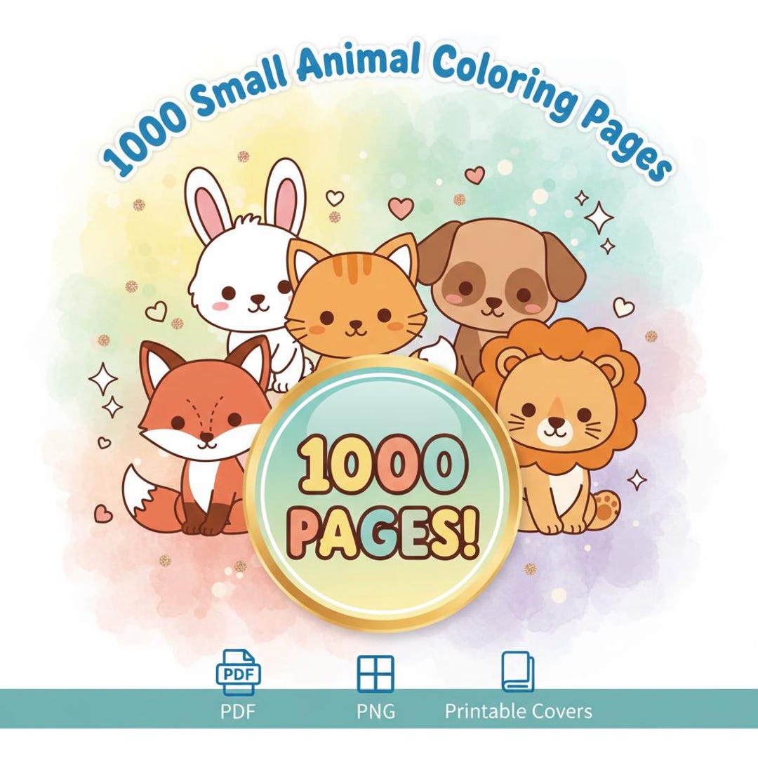 1000 Small Animal Coloring Pages for Kids – Cute Printable Critters ...