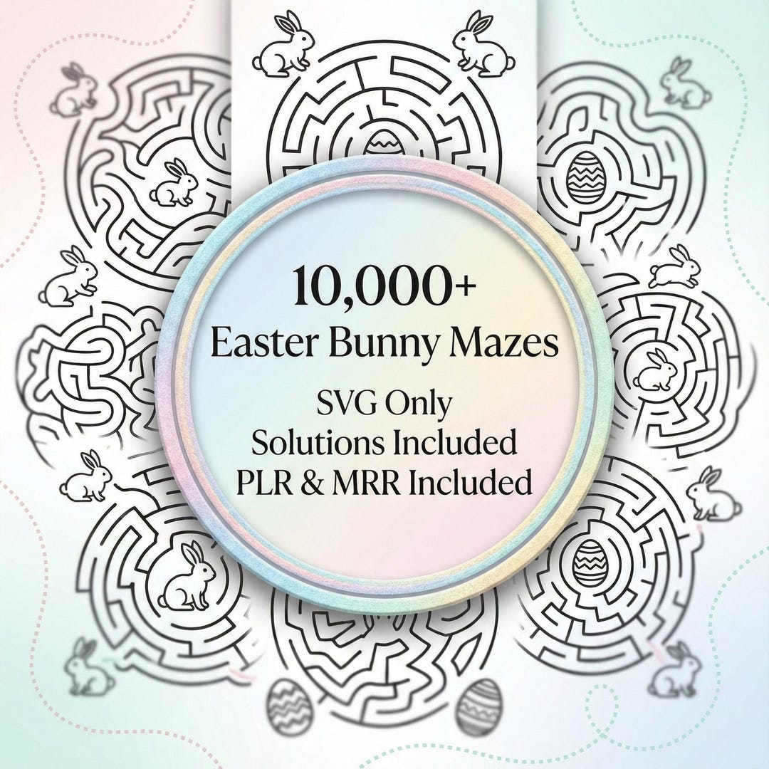 10,000+ Easter Bunny Mazes SVG Bundle | PLR MRR - Etsy Canada