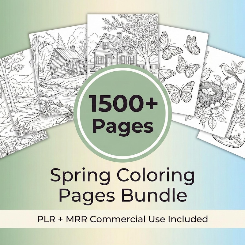 Spring Coloring Pages Bundle - Etsy UK