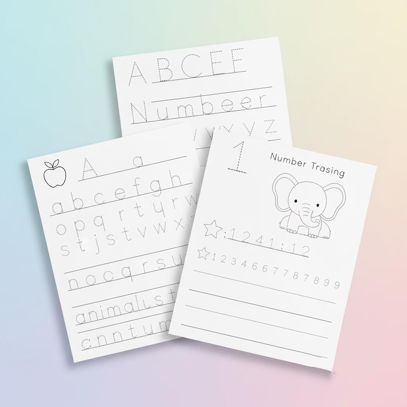Tracing Worksheets for Kids, 500 Bold Easy Pages, PLR MRR (digital ...
