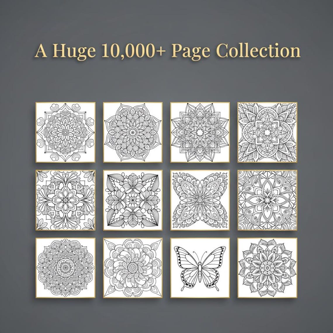 10000+ Kids and Adult Coloring Pages Mega Bundle, Coloring Book Plr Mrr ...