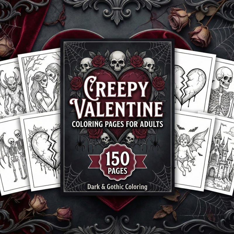 Love Creepy Coloring Book - Etsy