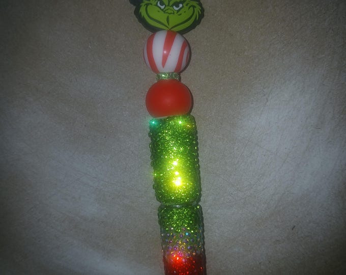 Grinch Bedazzled Pen, Red and Green - Etsy