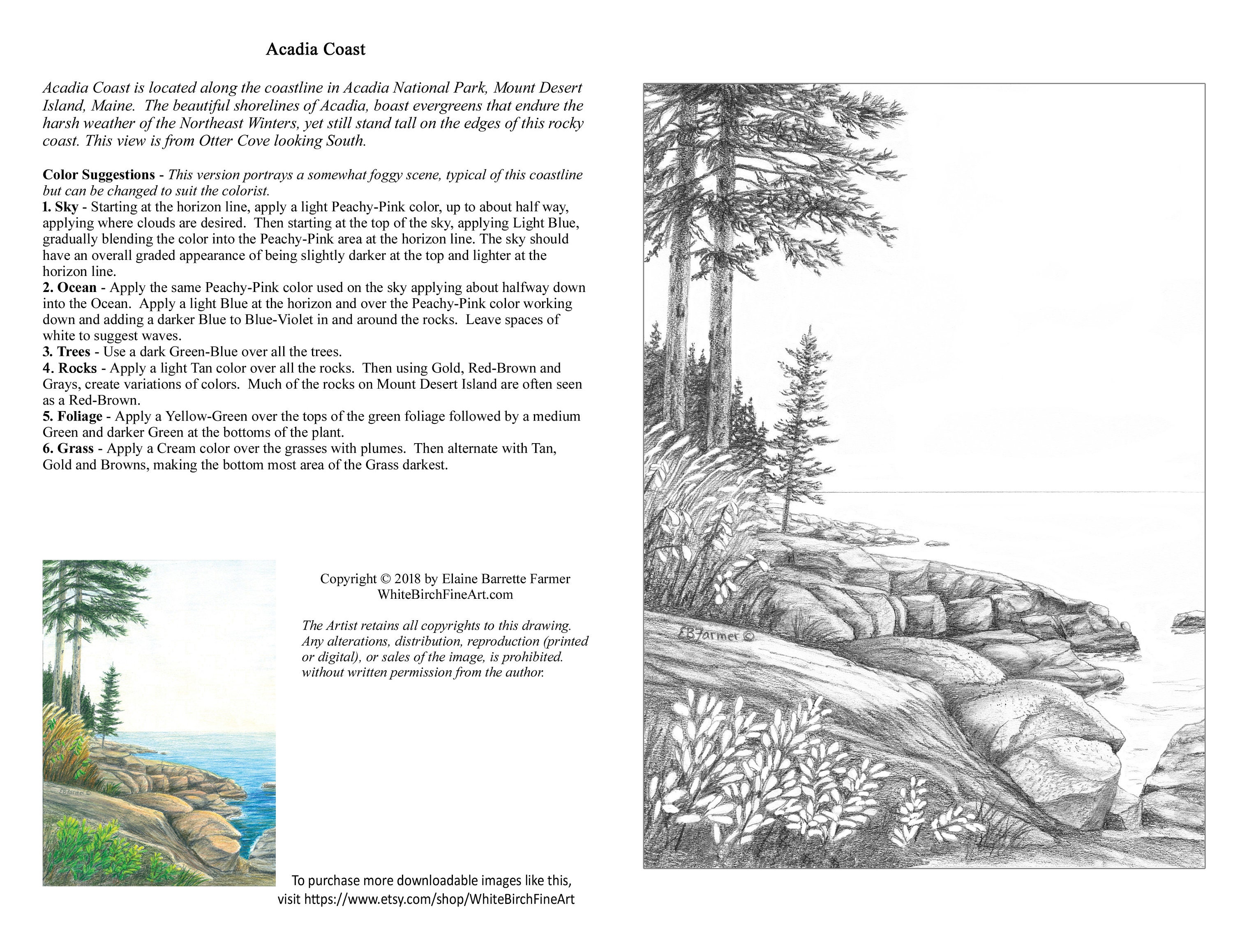 Acadia National Park Page Coloring Pages