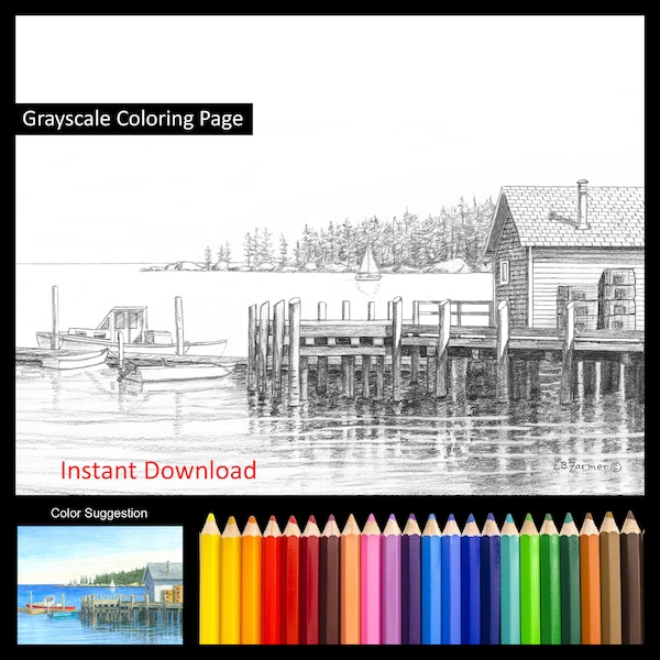 Adult Seascape Coloring Books - Etsy