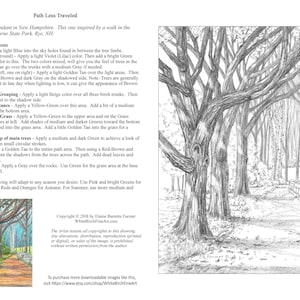 Old Rural Path Stone Wall Scene Coloring Pages W/instructions for 5x7 ...