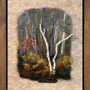 Woodland 8x10 Birch Trees Landscape Original Hand Made One-of-a-kind ...