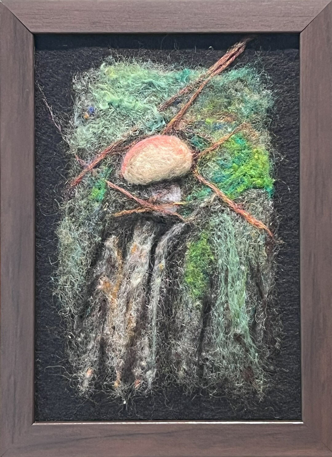 Mushroom on Stump 5x7 Woodland Log Original Hand Made One-of-a-kind ...