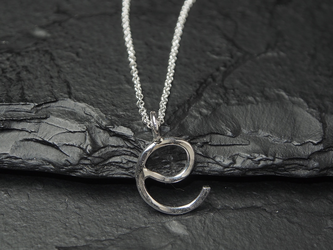 Letter E Necklace, Sterling Silver E Pendant, Ildiko Jewelry ...