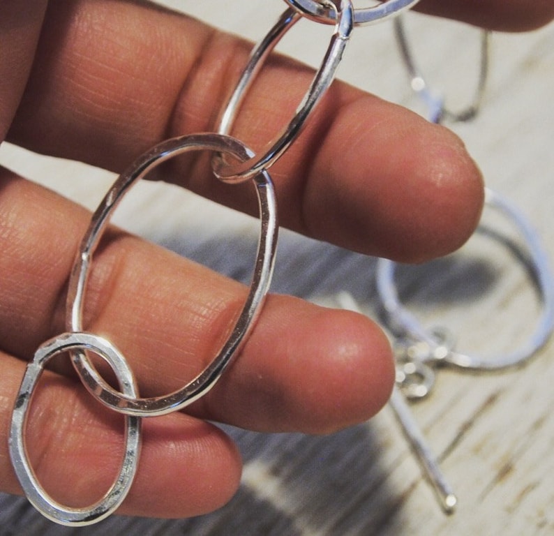 Chunky Hammered Sterling Silver Toggle Bracelet With - Etsy