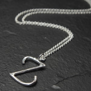 Letter Z Necklace, Sterling Silver Z Pendant, Ildiko Jewelry ...