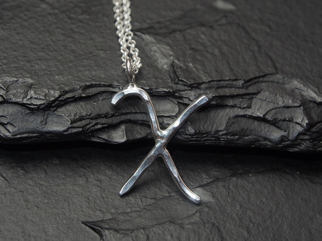 Letter X Necklace, Sterling Silver X Pendant, Personalized Initial ...