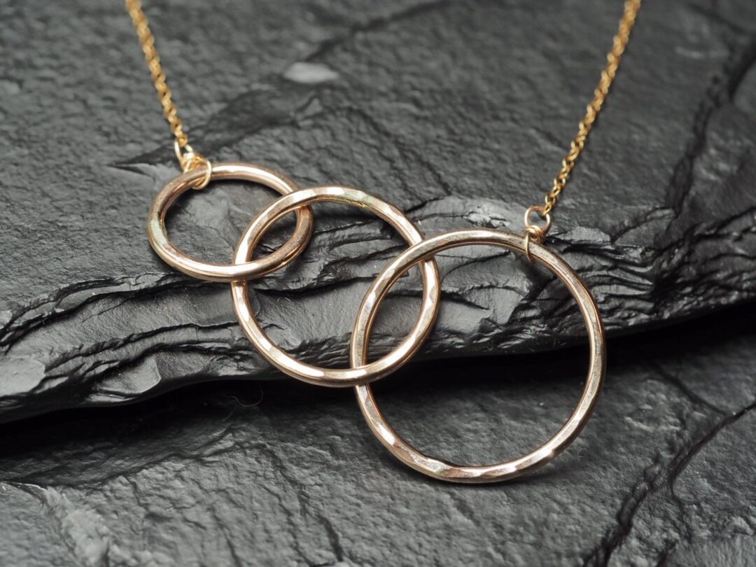 Hammered 14k Gold Fill Three Generations Three Circles Necklace, Ildiko ...