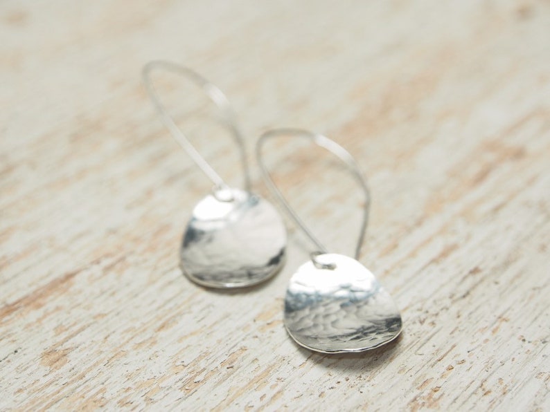 Hammered Sterling Silver Long Oval Discs off Sleek Sterling | Etsy