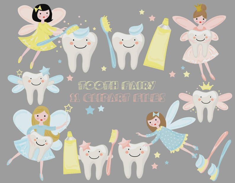 Tooth Fairy Clipart • Hand-painted Illustrations (digital Download) - Etsy