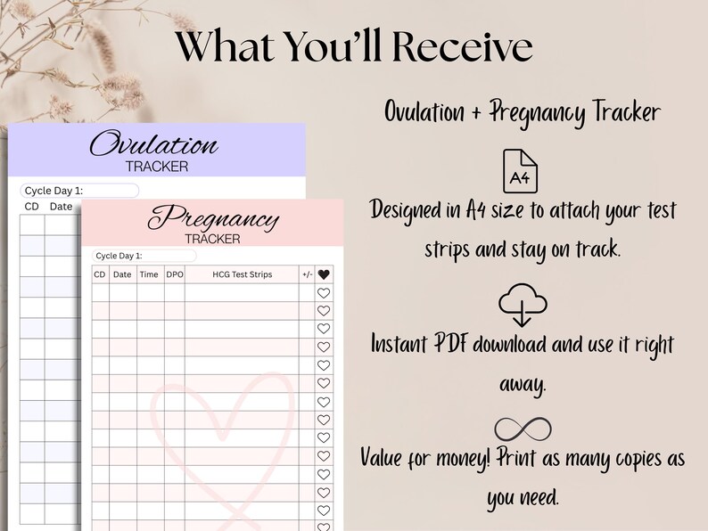 Ovulation and Pregnancy Tracker Template Printable - Etsy