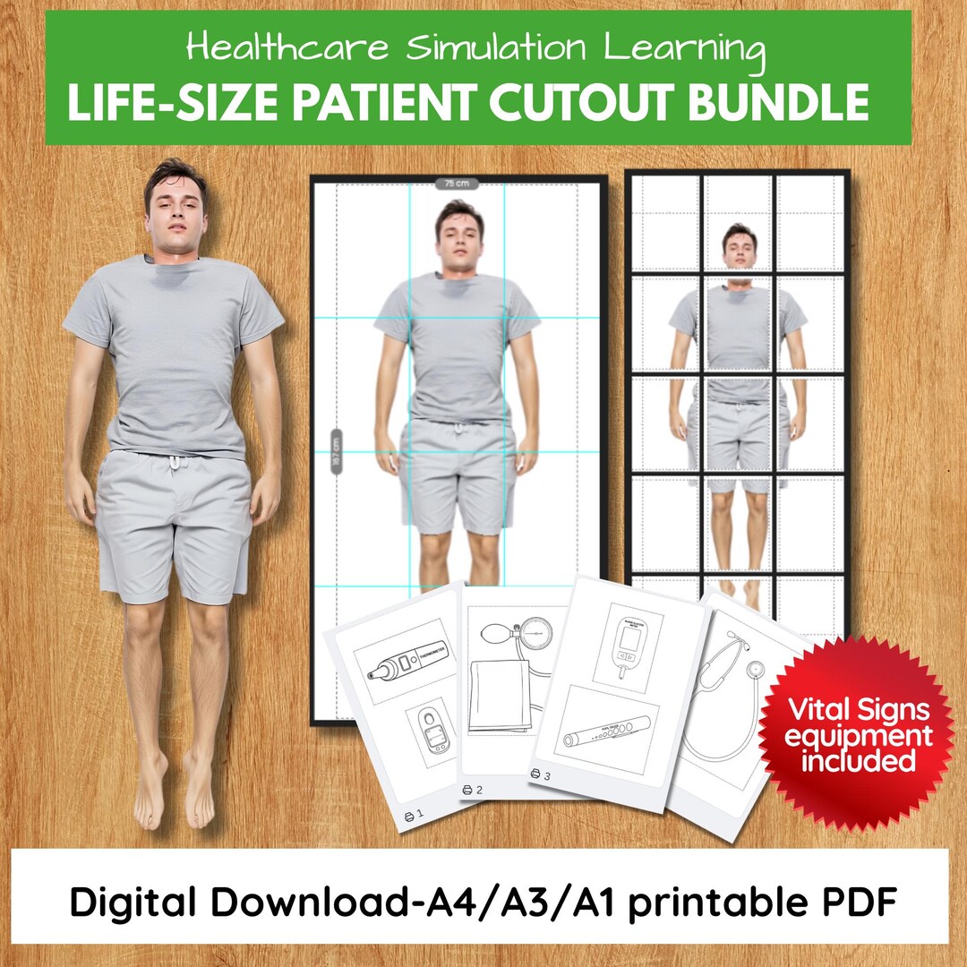 Patient Cutout Bundle: Healthcare Simulation, Vital Signs (printable ...