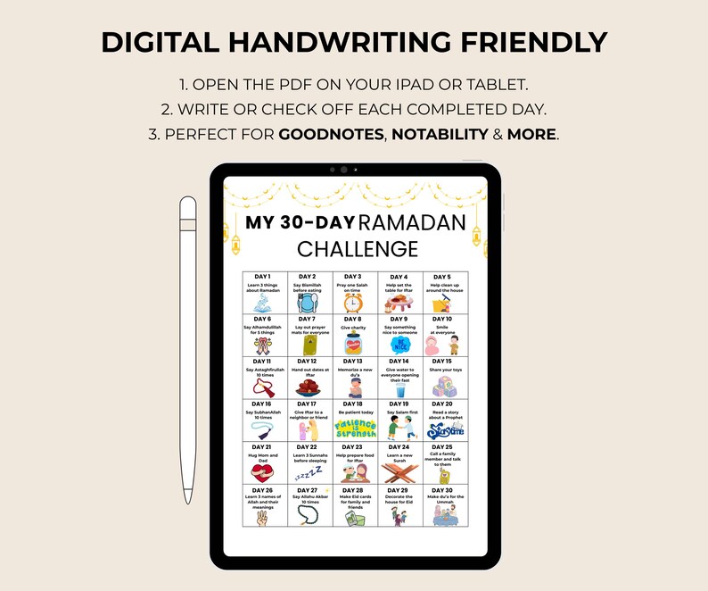 Ramadan Challenge for Kids | 30-day Islamic Activity Planner ...