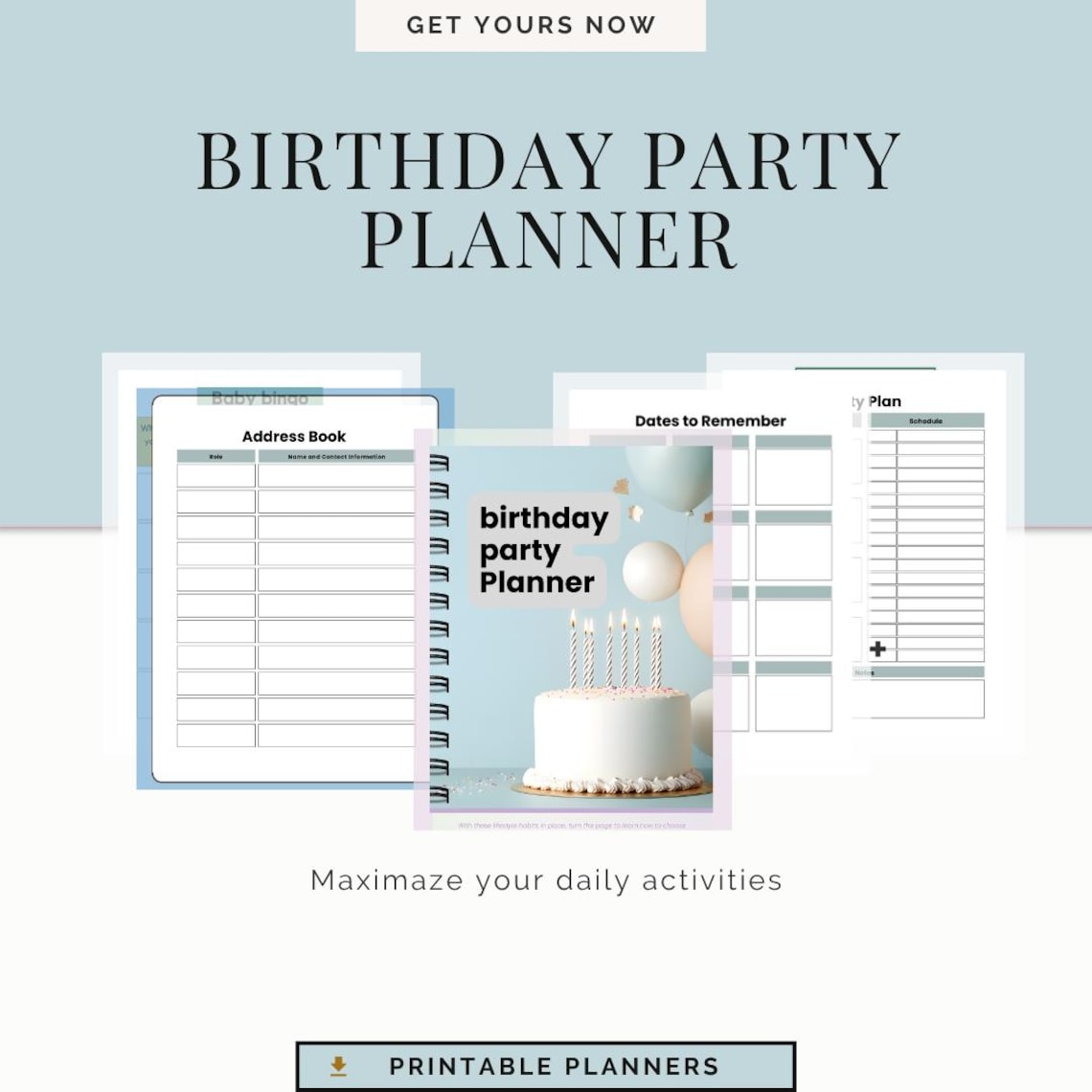 Birthday Party Planner, Printable Party Organizer, Birthday Planner for ...