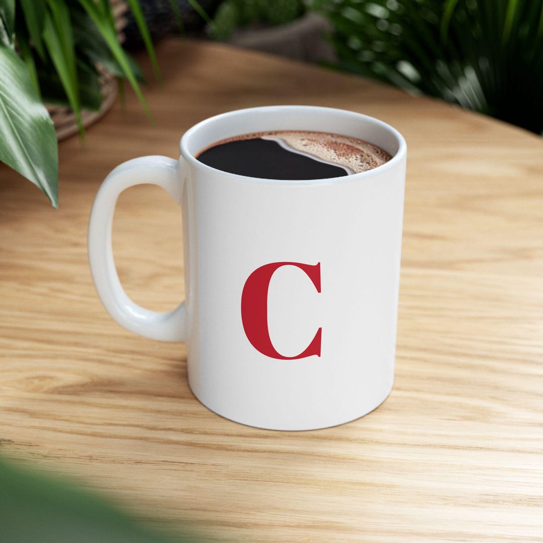 Personalized Initial Mug, Custom Letter Ceramic Coffee Cup - Etsy