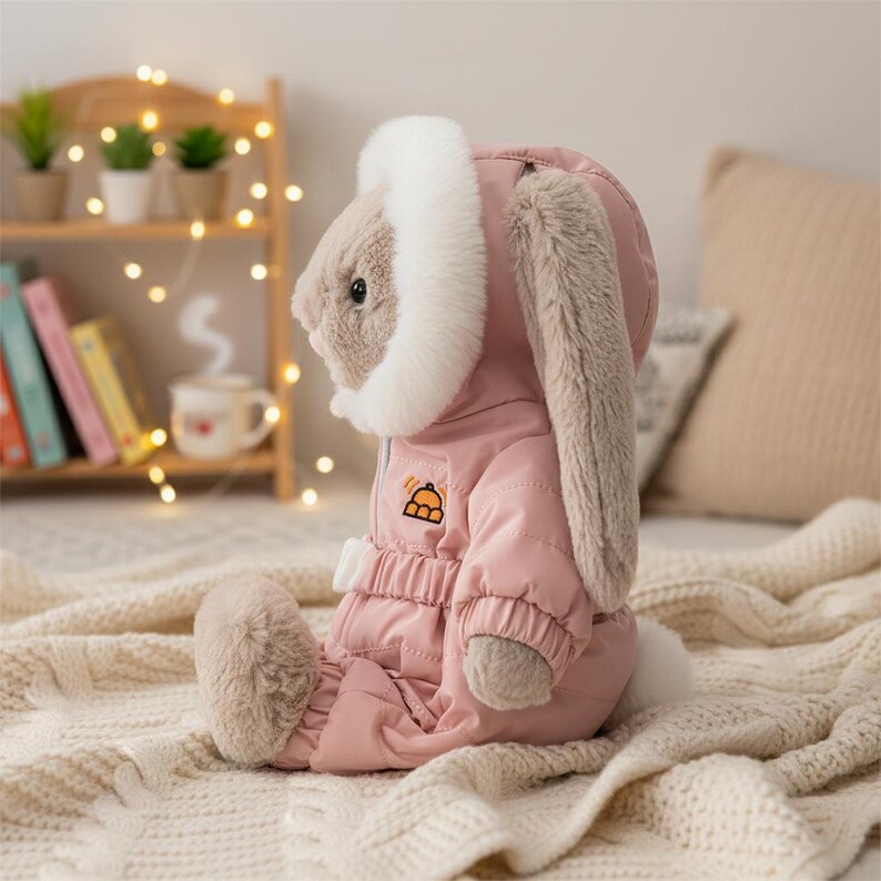 Jellycat Snow Suit Beige Bunny Plush - Bashful BNWT Stuffed Animal Toy ...