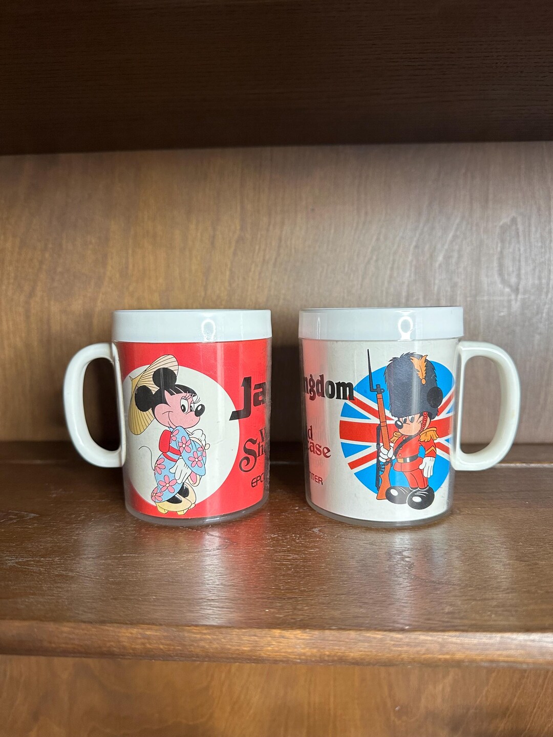 1980’s Disney Epcot Plastic Mugs UK Japan - Etsy