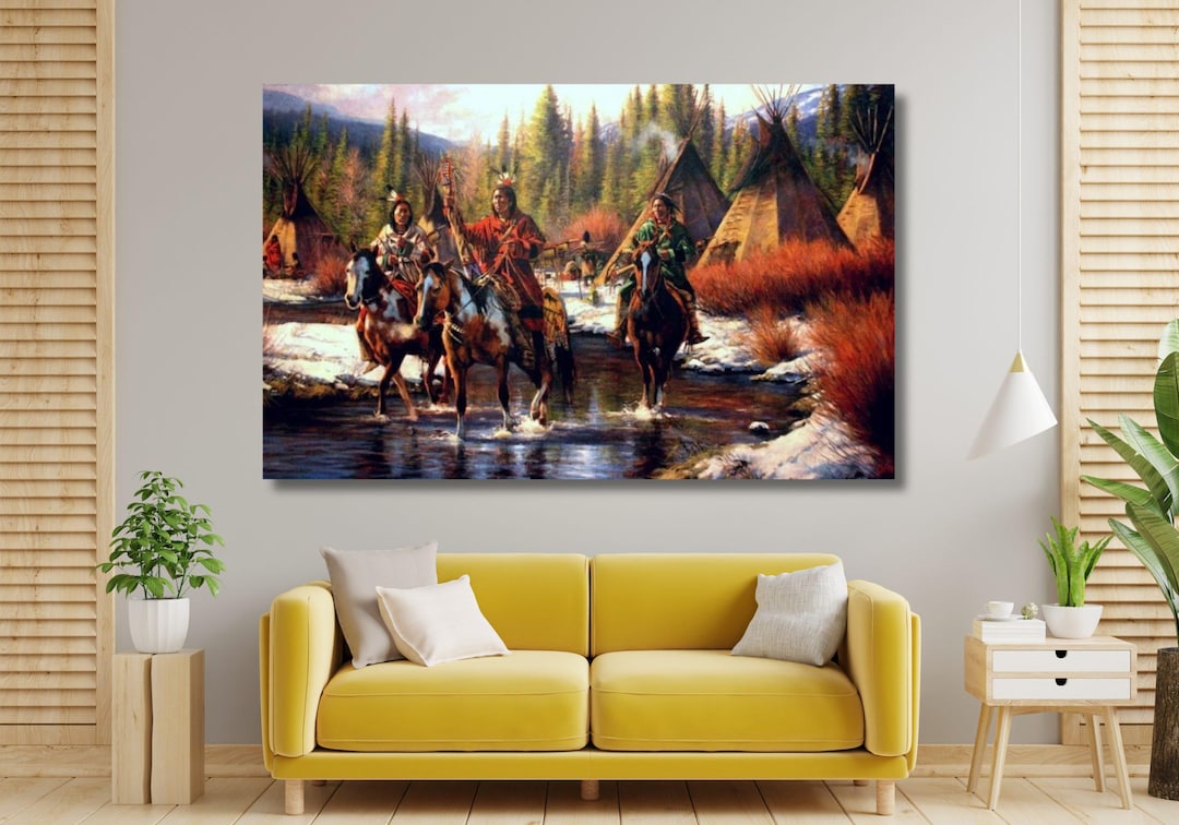 Cherokee Indian Painting Canvas Wall Art Poster Art Print American ...
