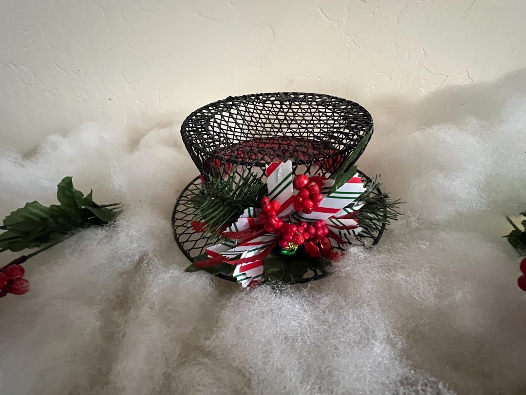 Frosty Snowman Hat Decor - Christmas Tree Topper, Centerpiece - Etsy