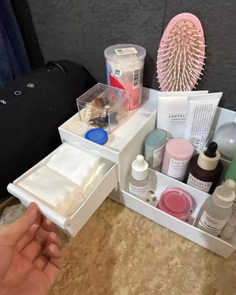 Makeup Organizer Box | Plastic Cosmetic Storage Supply for Vanity ...