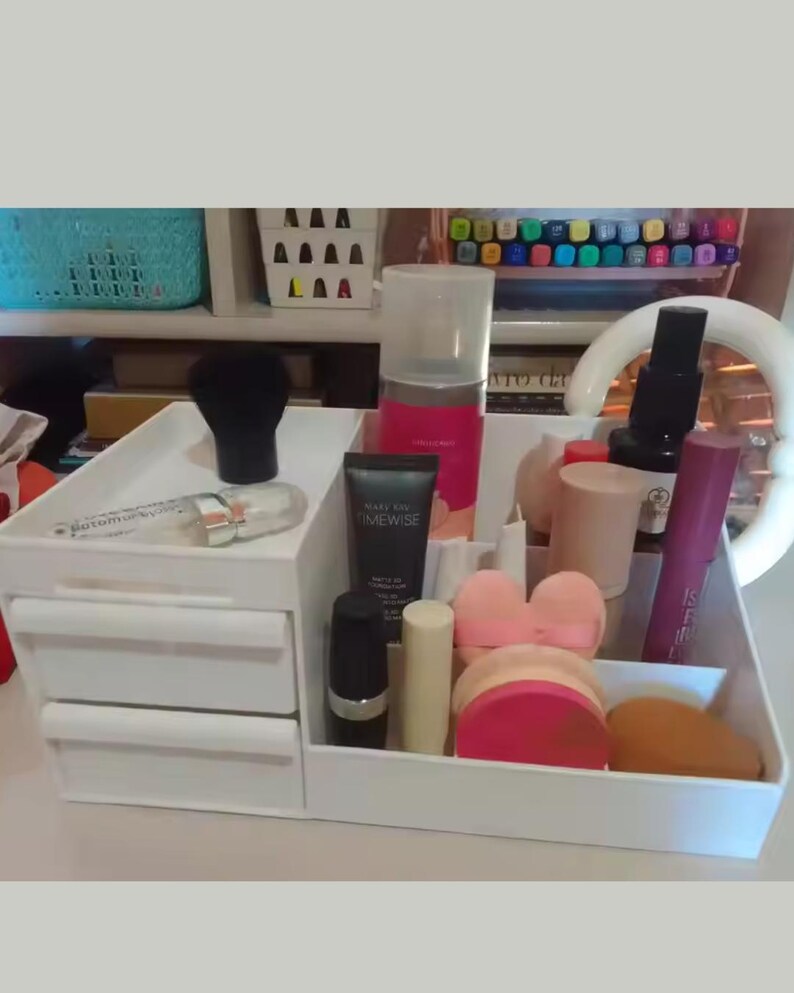 Makeup Organizer Box | Plastic Cosmetic Storage Supply for Vanity ...