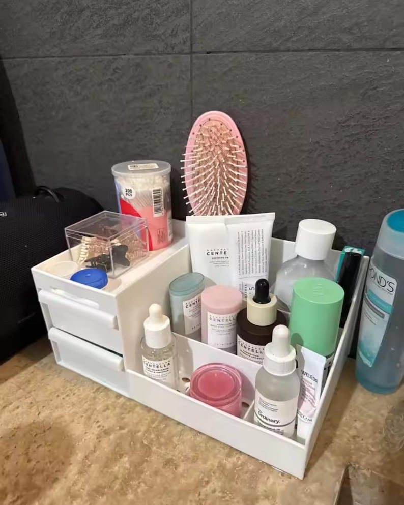 Makeup Organizer Box | Plastic Cosmetic Storage Supply for Vanity ...