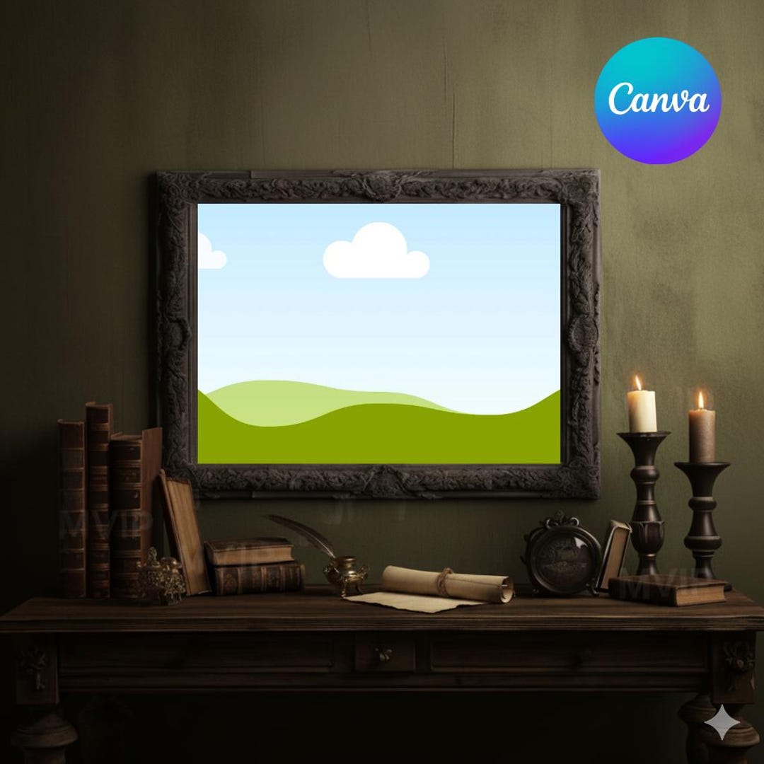Dark Academia Frame Mockup: Vintage Gothic Canva Template (digital ...
