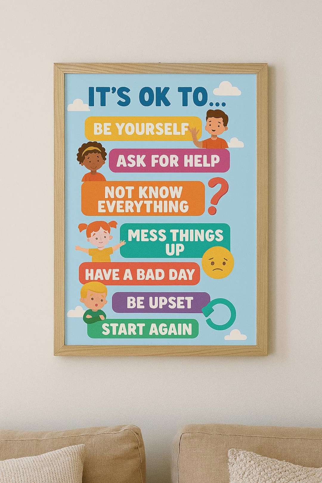 Kids Mental Health Poster: It's OK to Affirmations - Classroom Nursery ...