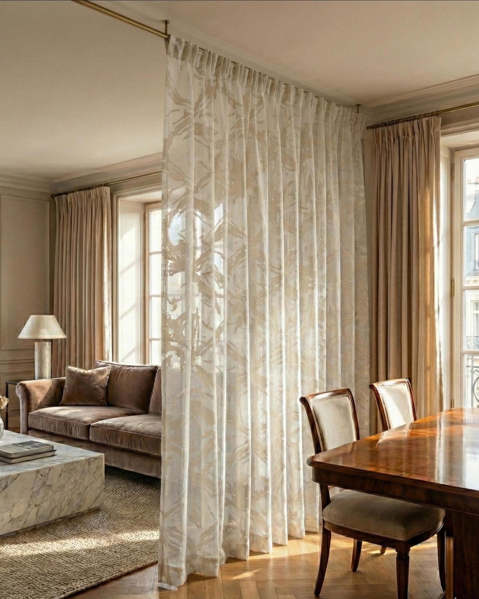 Luxury Sheer Curtains for Living Room and Bedrooms, Custom Size Extra ...