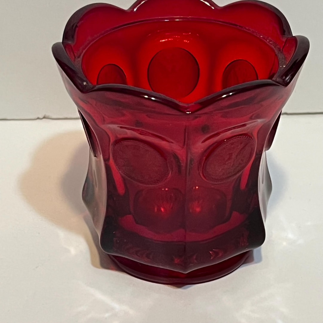 Vintage Fostoria Ruby Red Coin Glass - Etsy