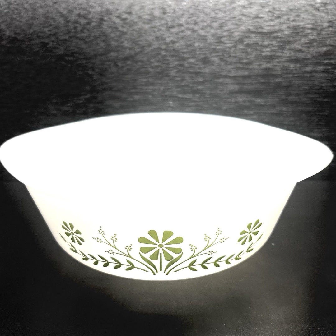 Glasbake Green Daisy Casserole Dish J2600 1 -1/2 Qt. Casserole Dish ...