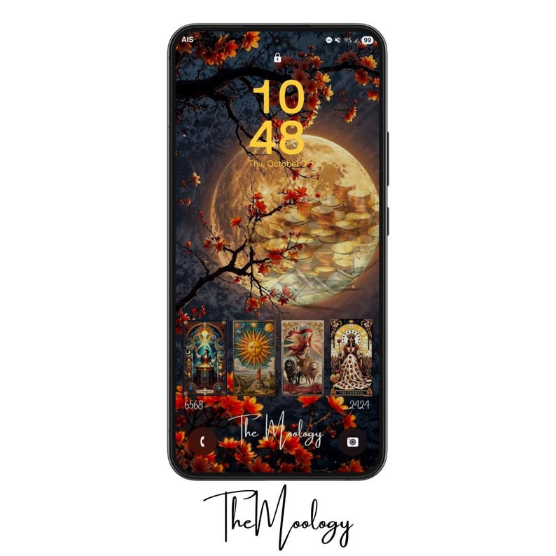 Tarot Money Lock Screen: Full Moon Abundance & Financial Flow - Etsy