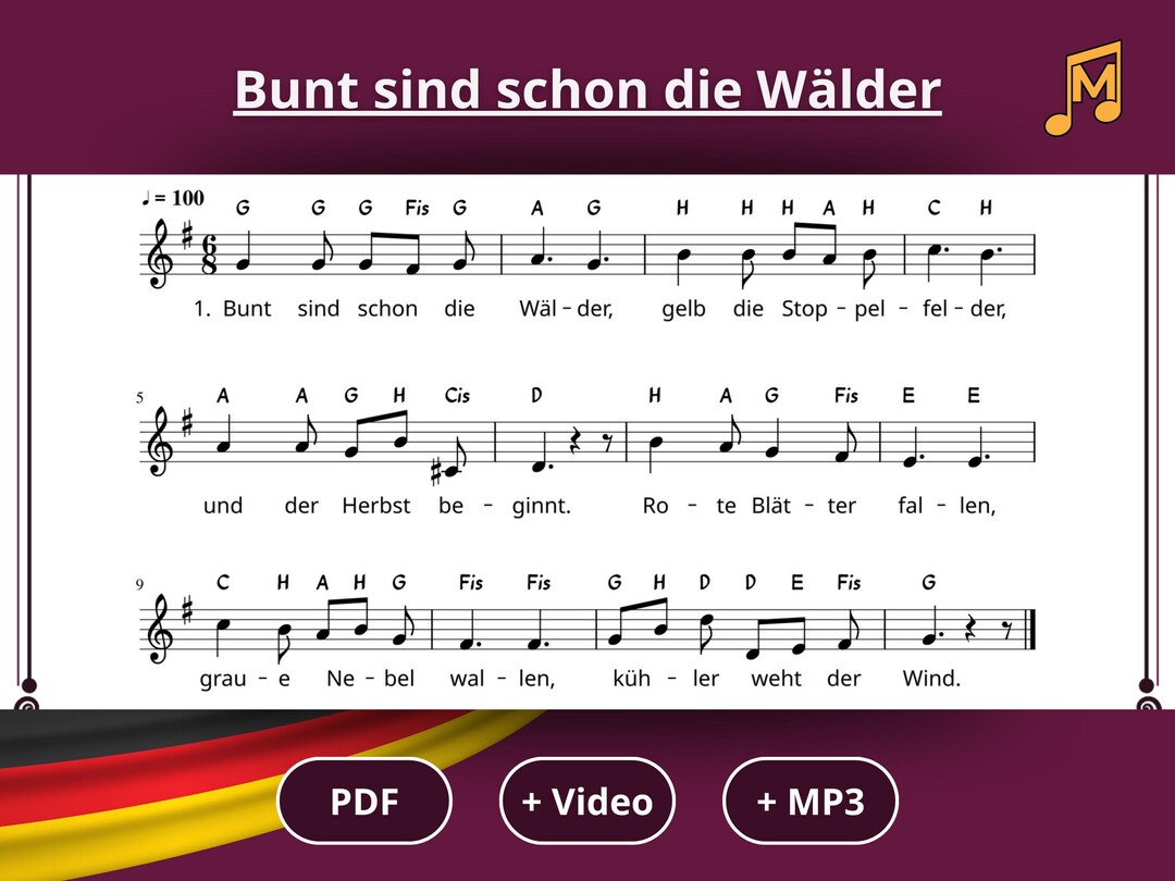 Bunt Sind Schon Die Wlder Noten Pdf