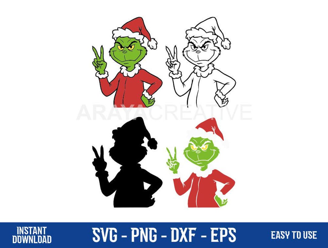 Grinch Hand Peace Sign SVG Cut File Cricut Digital Download - Etsy ...